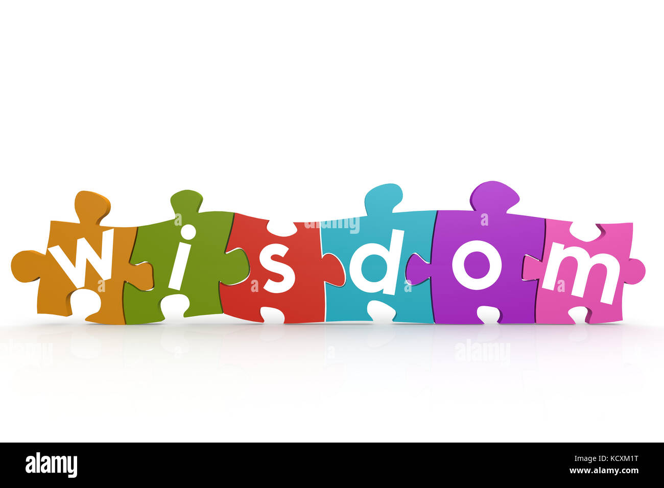 Colorful puzzle with wisdom word image with hi-res rendered artwork ...