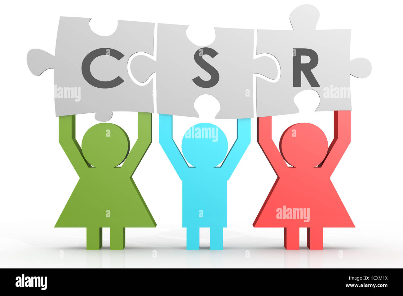 CSR - Corporate Social Responsibility puzzle in a line image with hi ...