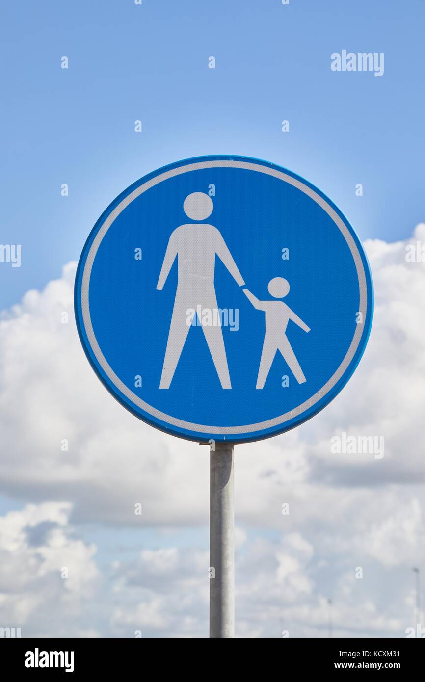 Pedestrian lane sign hi-res stock photography and images - Alamy