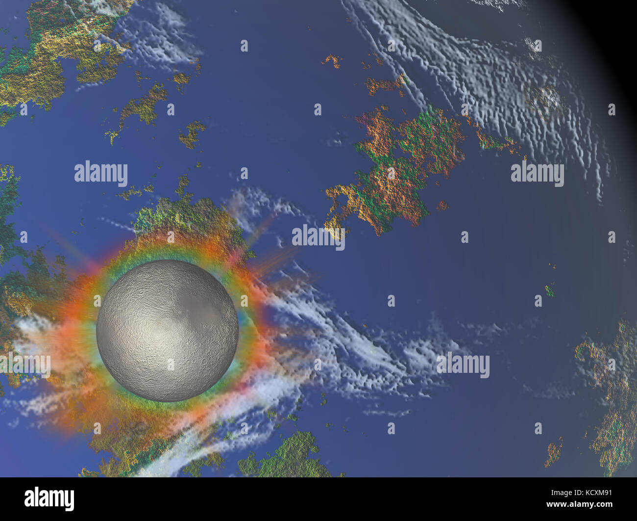 Planet with Meteor impact Stock Photo - Alamy
