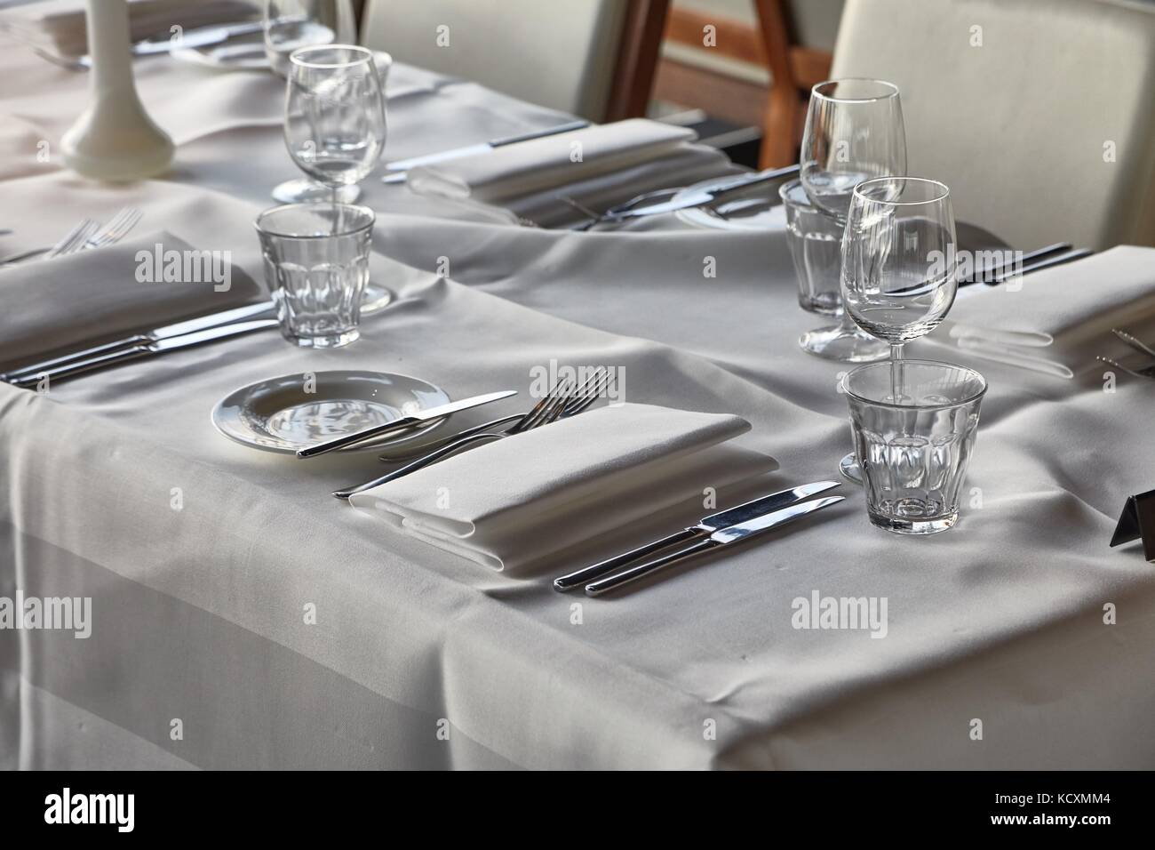 Table at a restaurant Stock Photo - Alamy
