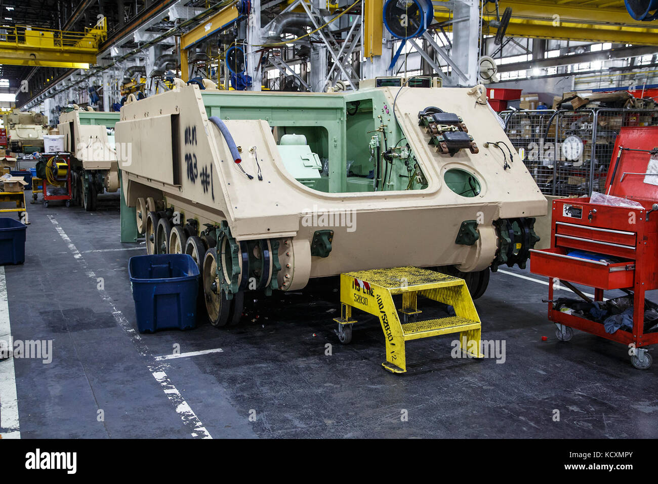 Two M113A3/MBT Main Battle Tanks are undergoing overhaul at Anniston ...