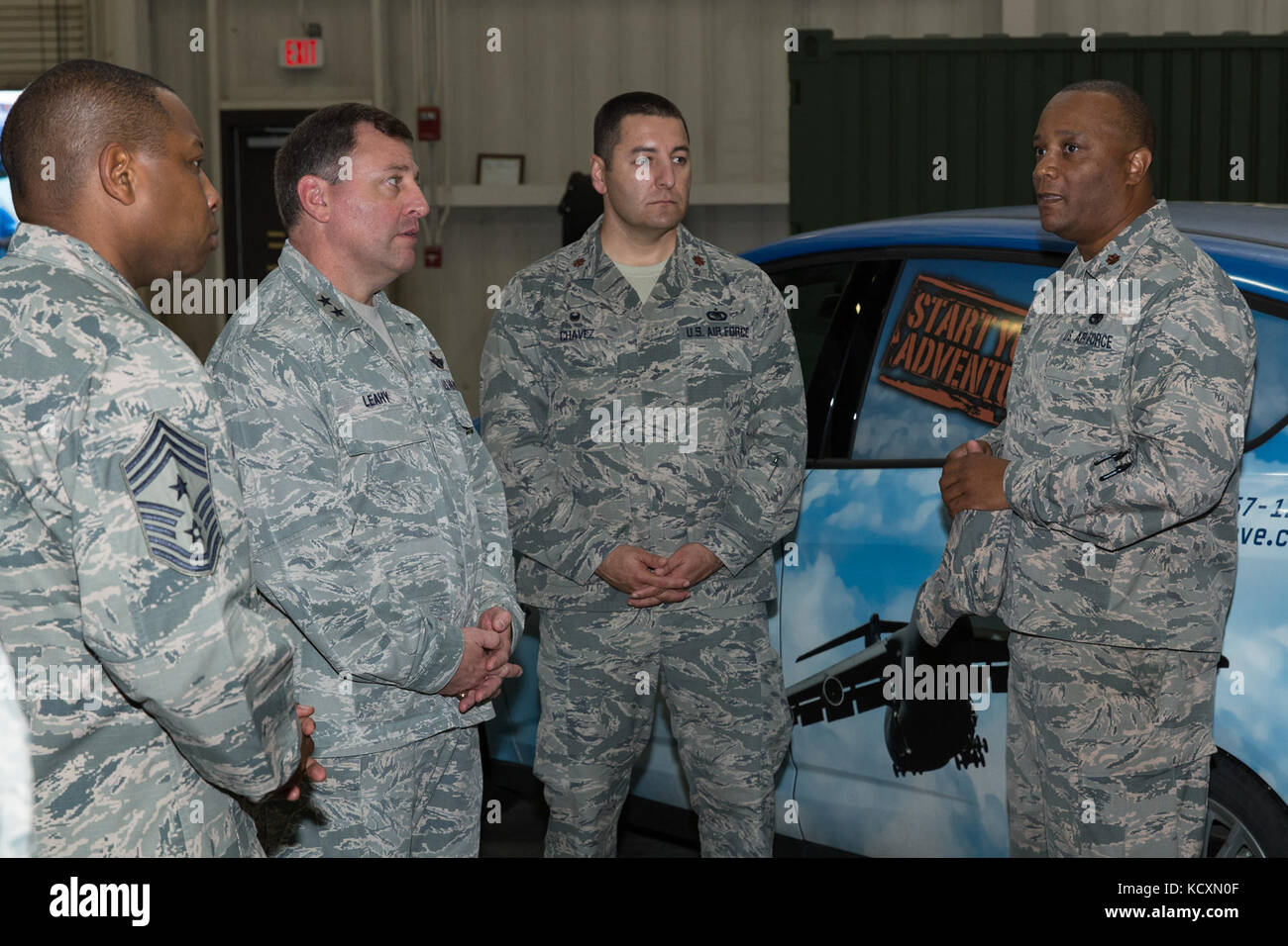 Maj. Gen. Timothy J. Leahy (inside left) Second Air Force commander ...