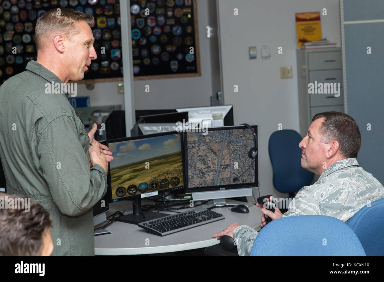 Maj. Gen. Timothy J. Leahy (right), Second Air Force commander, visits ...