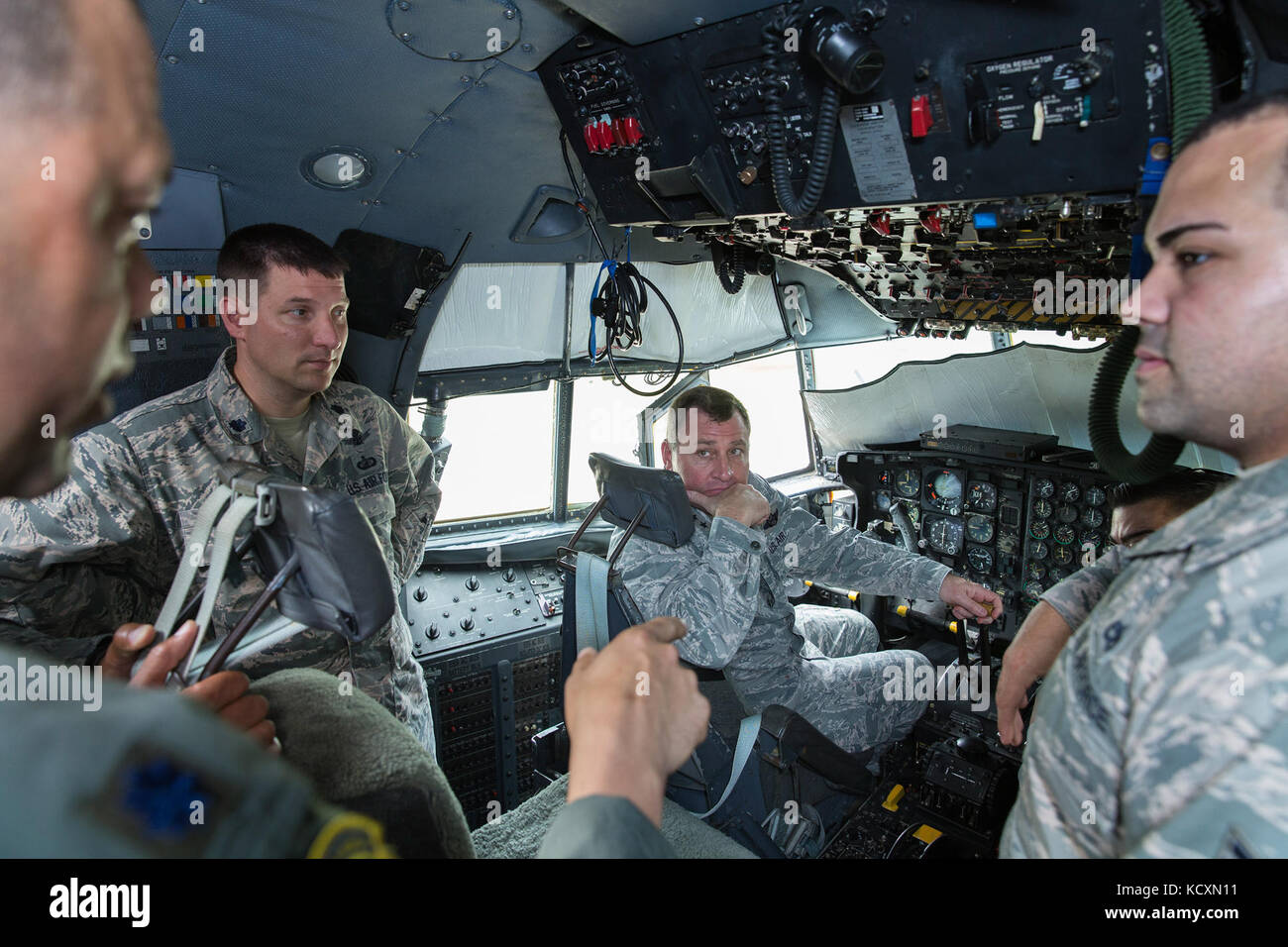 Maj. Gen. Timothy J. Leahy (center), Second Air Force commander, visits ...