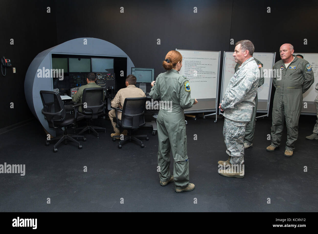 Maj. Gen. Timothy J. Leahy (center right), Second Air Force commander ...