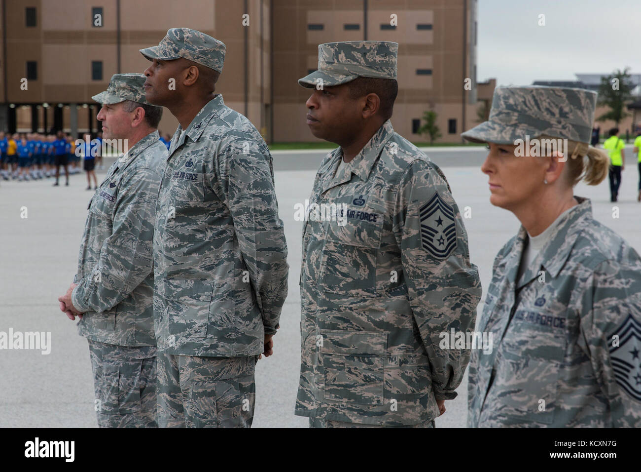 Maj. Gen. Timothy J. Leahy (left), Second Air Force commander, oversees ...