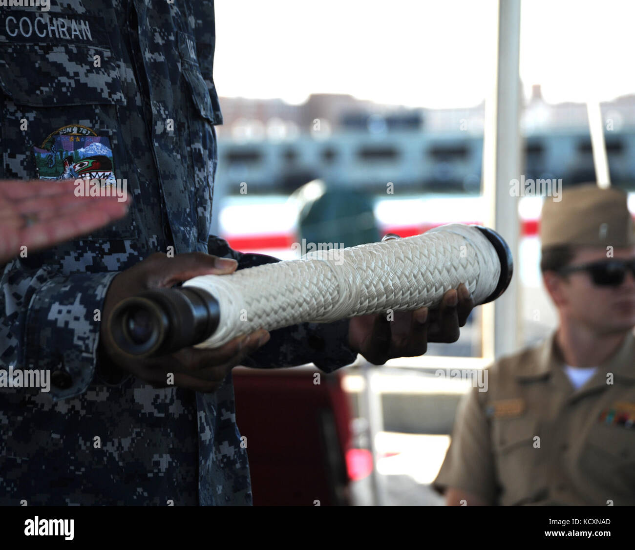NORFOLK, Va. (Oct. 5, 2017) The ceremonial looking glass is passed to ...