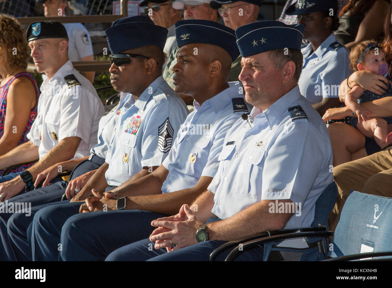 Maj. Gen. Timothy J. Leahy (right), Second Air Force commander, attends ...