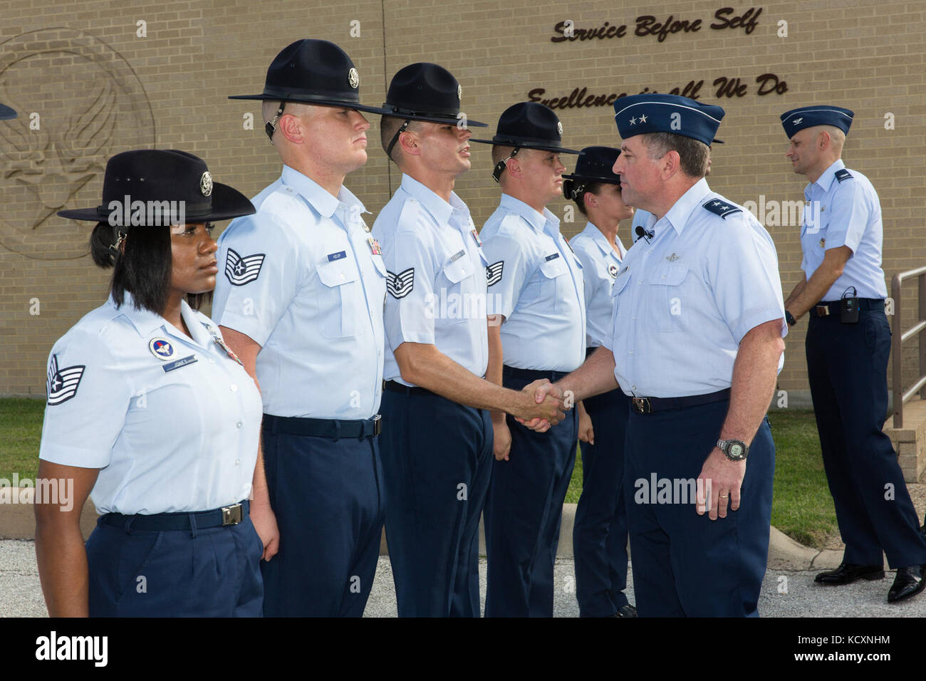 Maj. Gen. Timothy J. Leahy (inside right), Second Air Force commander ...