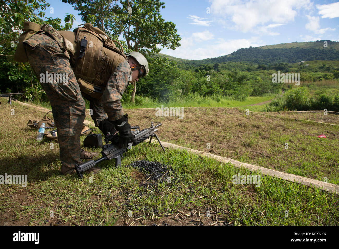 A U.S. Reconnaissance Marine with the Maritime Raid Force, 31st Marine Expeditionary Unit ...