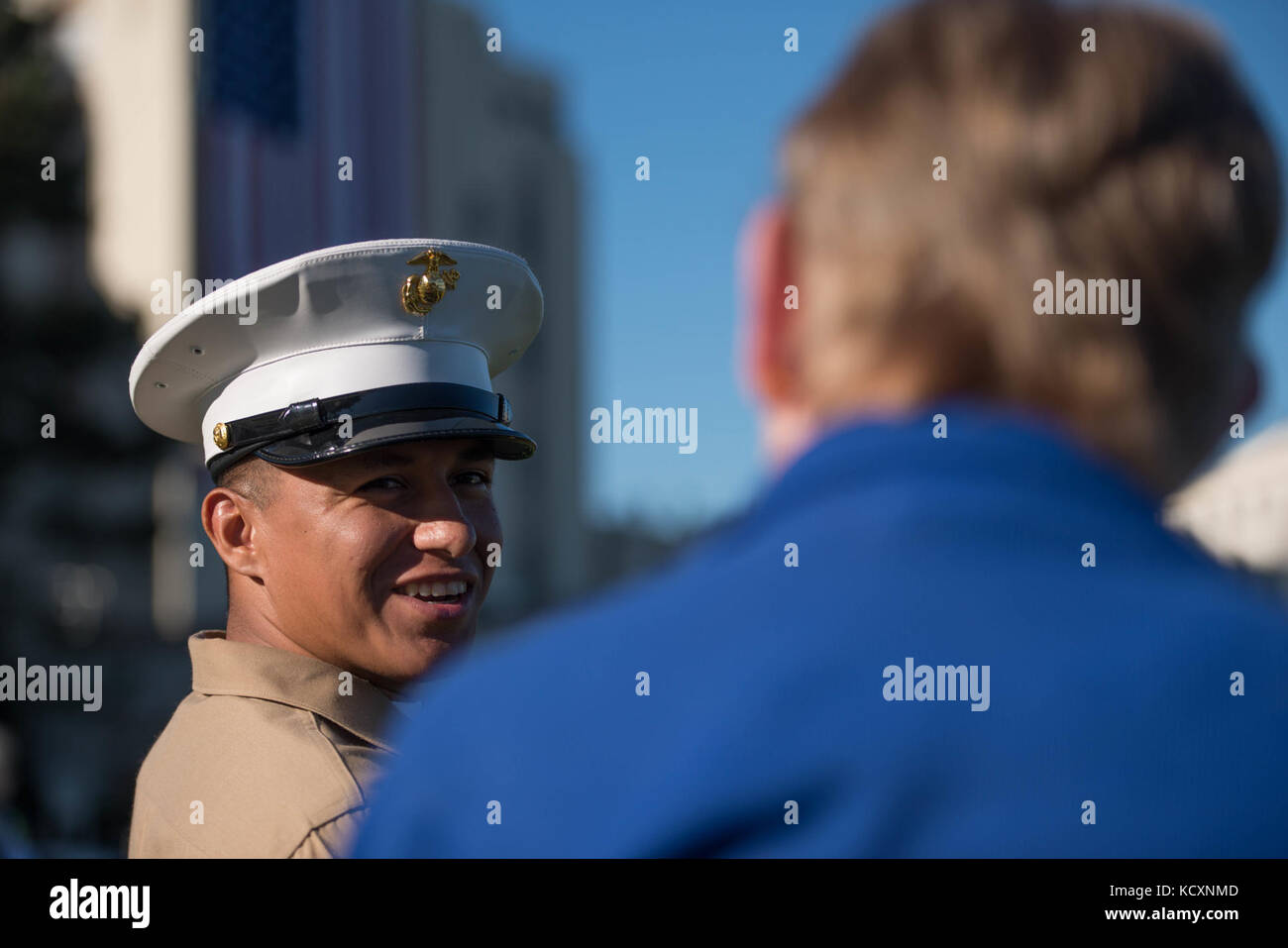 Sergeant Jamie Ramirez shares memories of military service with a Navy ...