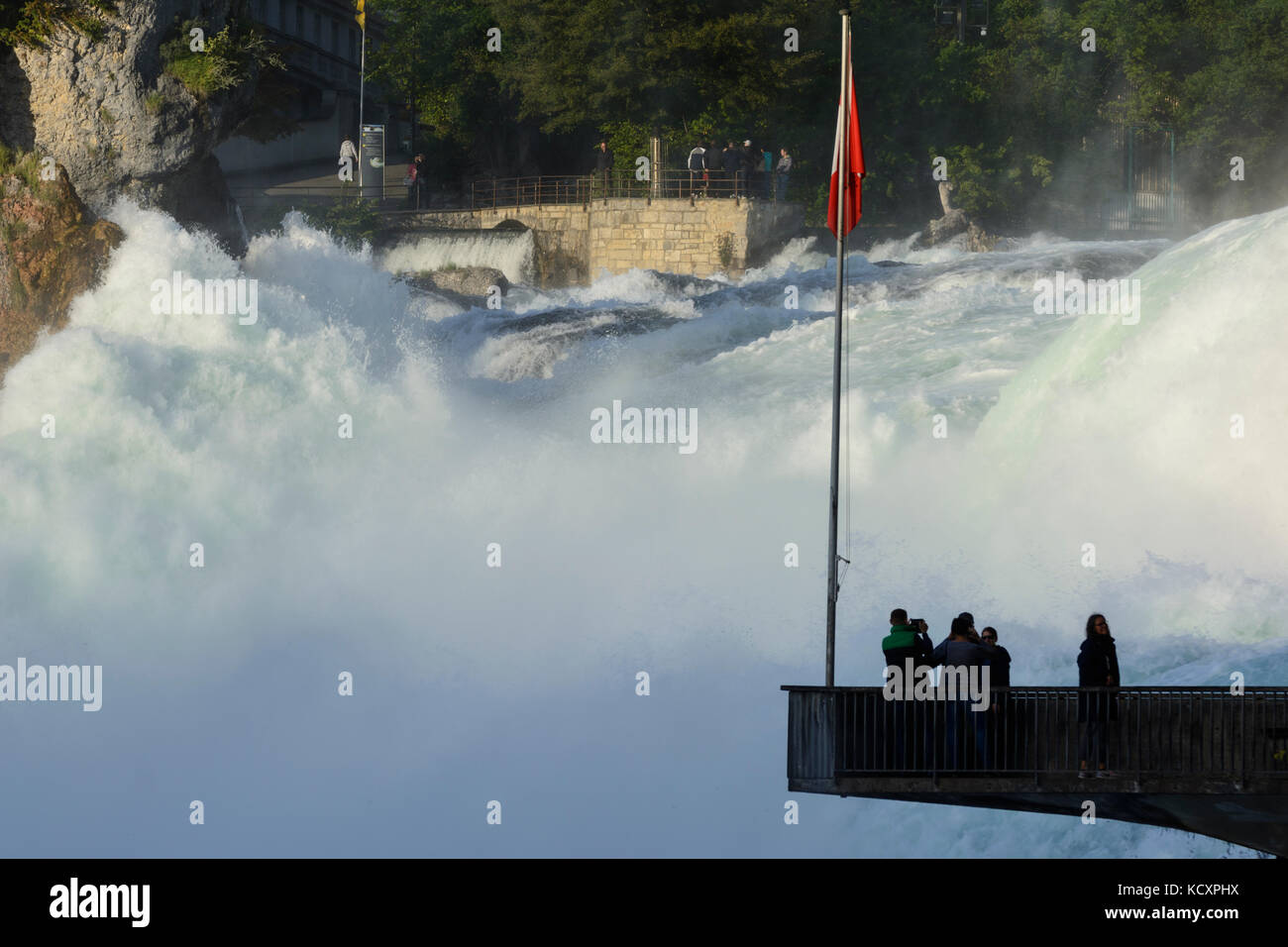Rheinfall (Rhine Falls) waterfall, outlook platform, Neuhausen am ...