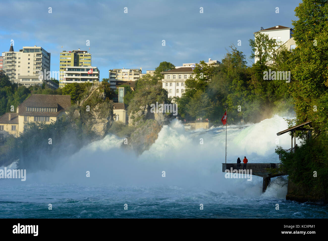 Rheinfall (Rhine Falls) waterfall, outlook platform, Neuhausen am ...