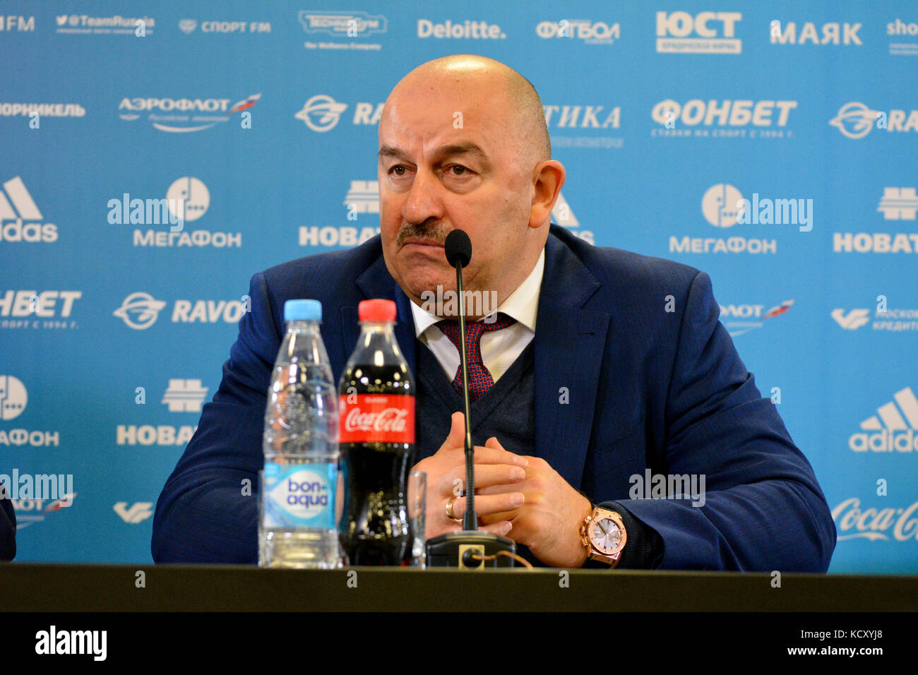 Moscow, Russia October 7, 2017. Russian national football team coach ...