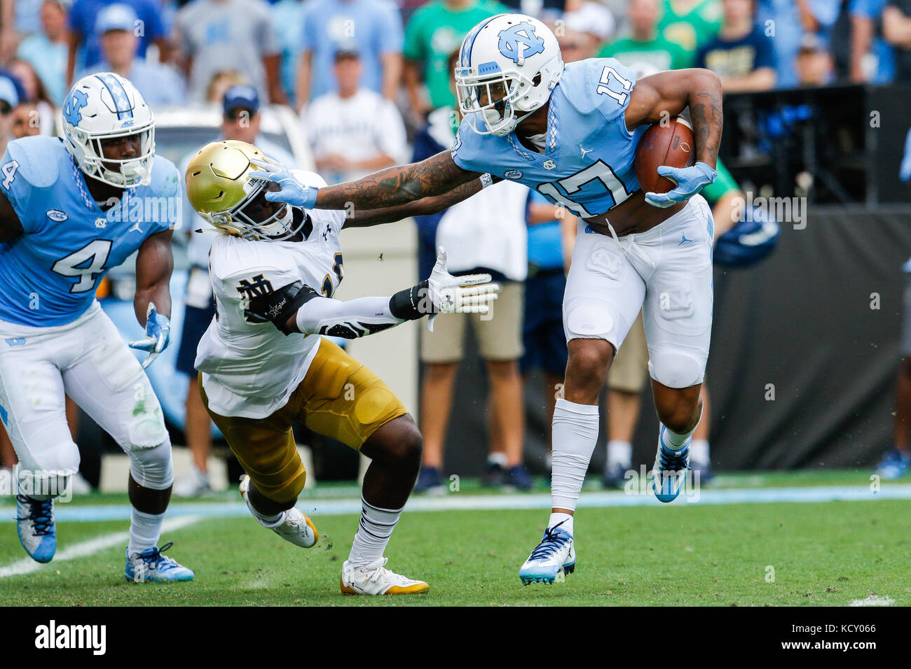 Chapel Hill, NC, USA. 7th Oct, 2017. Anthony Ratliff-Williams (17) of ...