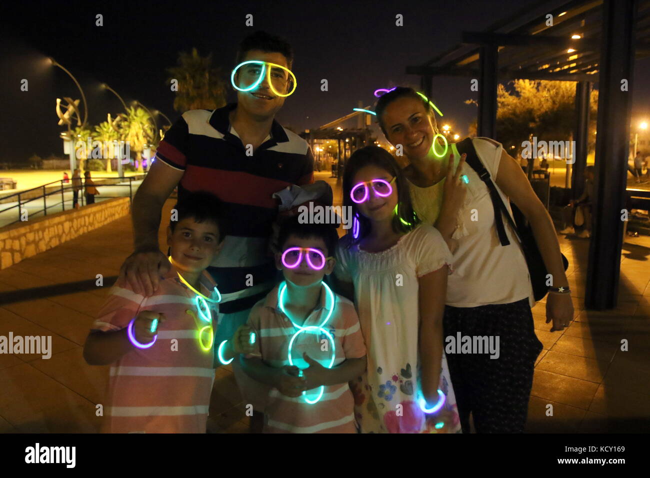 Malaga, Spain. 7th October, 2017. Neon Night solidarity walk held in ...