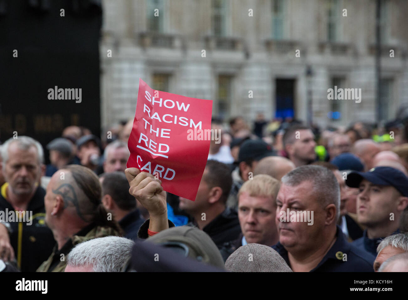 London, UK. 7th October, 2017. Supporters of the Football Lads Alliance ...