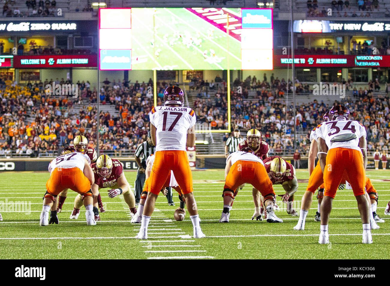 Alumni Stadium. 7th Oct, 2017. MA, USA; Virginia Tech Hokies ...