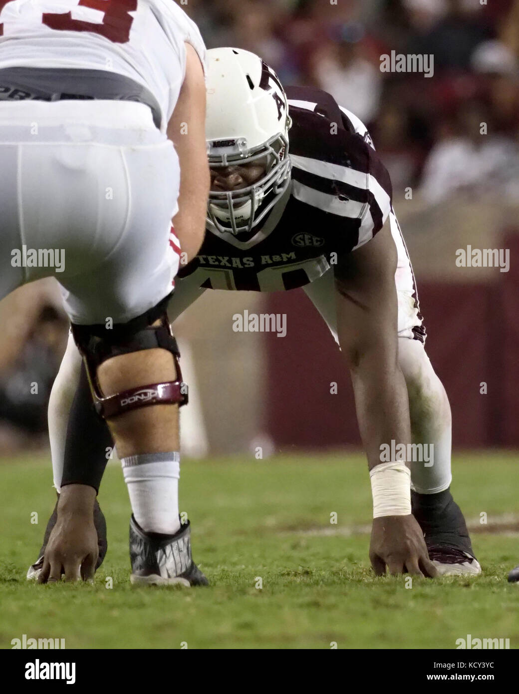Oct 7, 2017. Jarrett Johnson #40 of Texas A&M in action vs the Alabama ...
