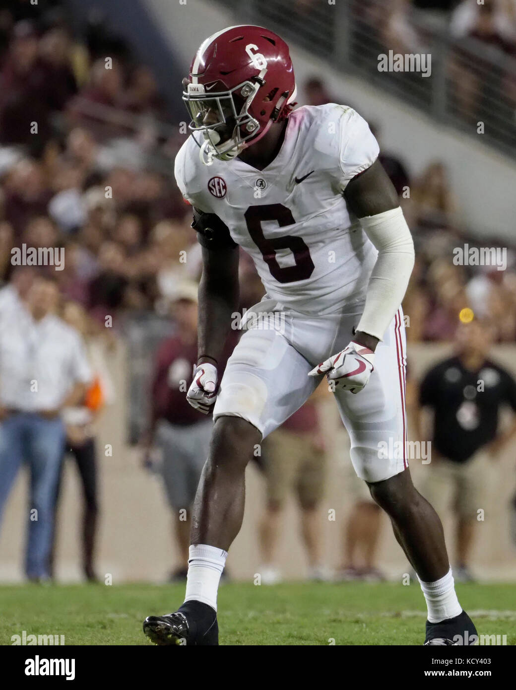 Oct 7, 2017. DeVonta Smith #6 of the Alabama Crimson Tide in action vs ...
