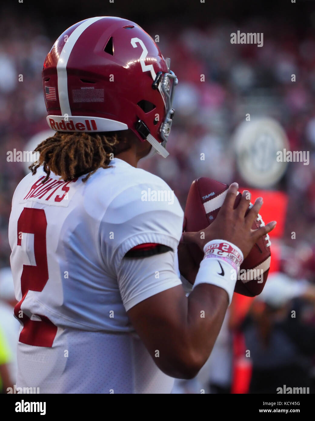 Oct 7, 2017. Jalen Hurts #2 of the Alabama Crimson Tide in action vs ...