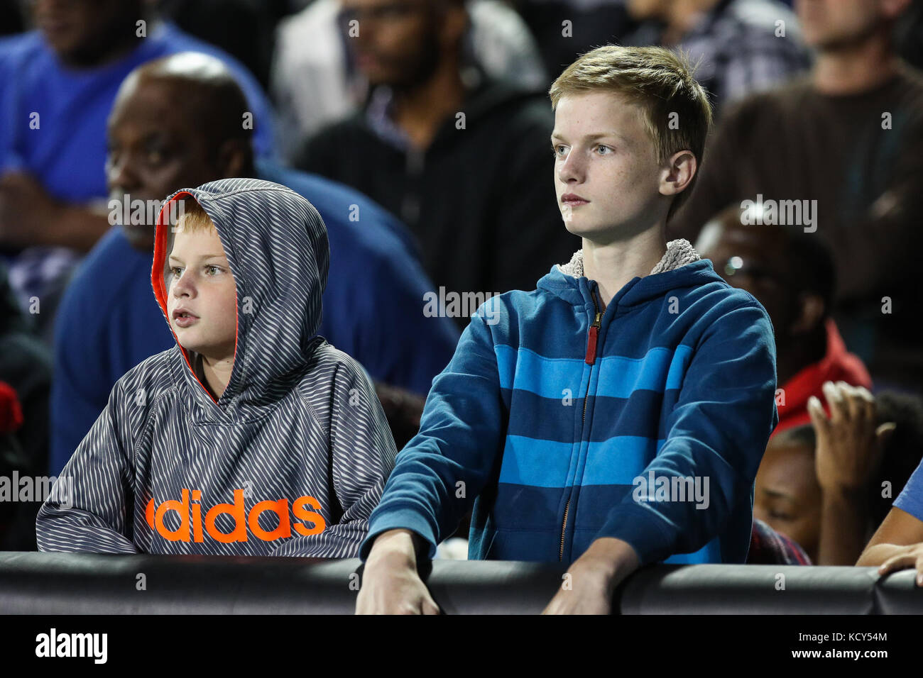 Boulder. 7th Oct, 2017. two young Arizona fans look on during Arizona's ...