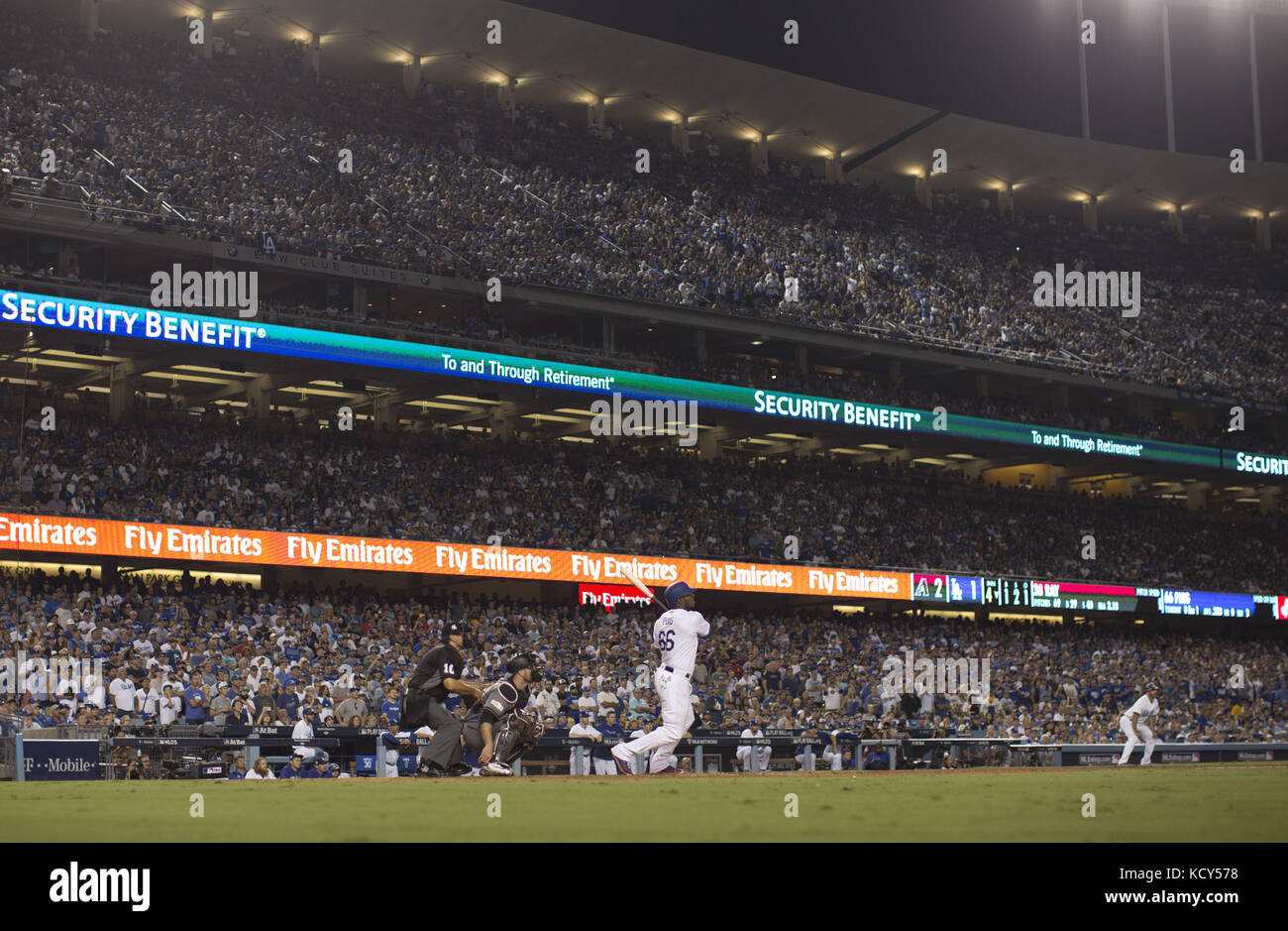 Los Angeles, CALIFORNIA, USA. 7th Oct, 2017. Los Angeles Dodgers (66 ...