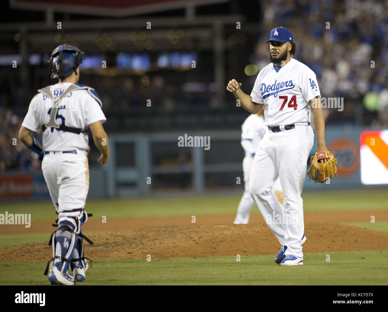 Los Angeles, CALIFORNIA, USA. 7th Oct, 2017. Los Angeles Dodgers ...