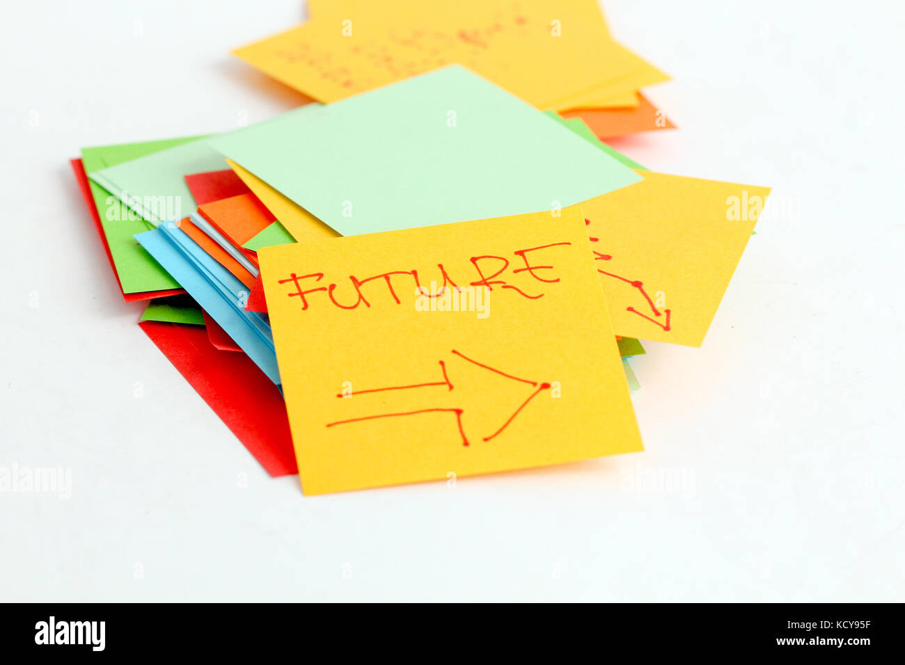 picture of a Note papers on white background,future text Stock Photo ...
