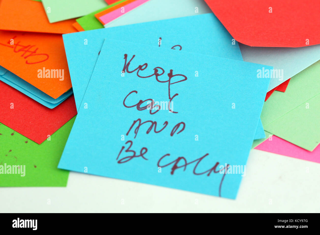 picture of a Note papers on white background,keep cool concept Stock ...