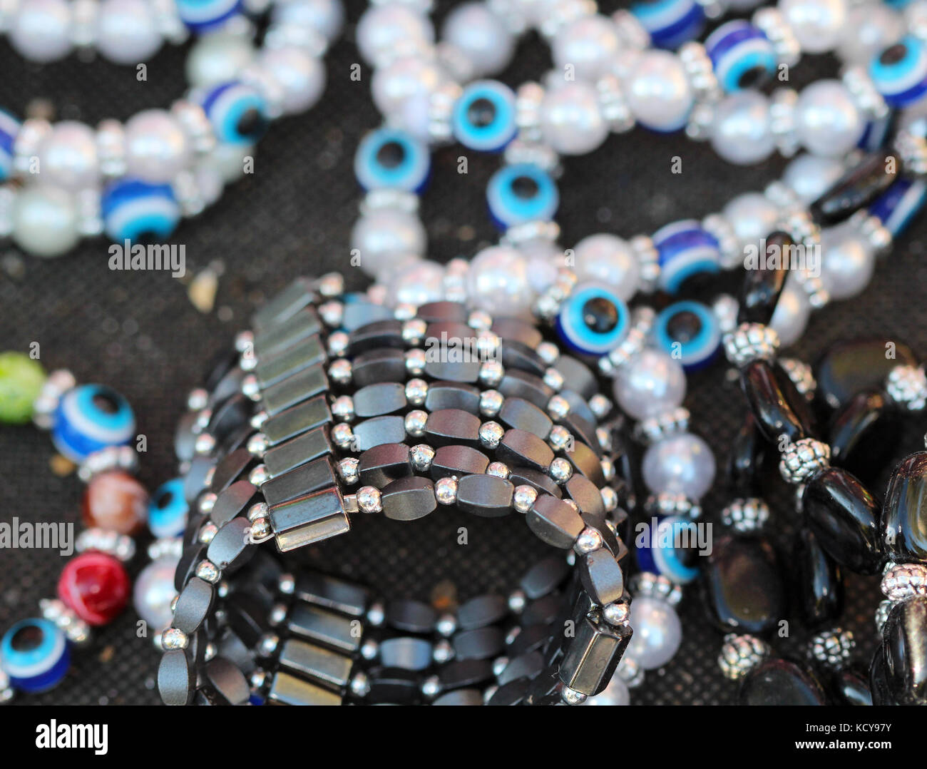 picture of a cheap jewelry at a flea market Stock Photo - Alamy