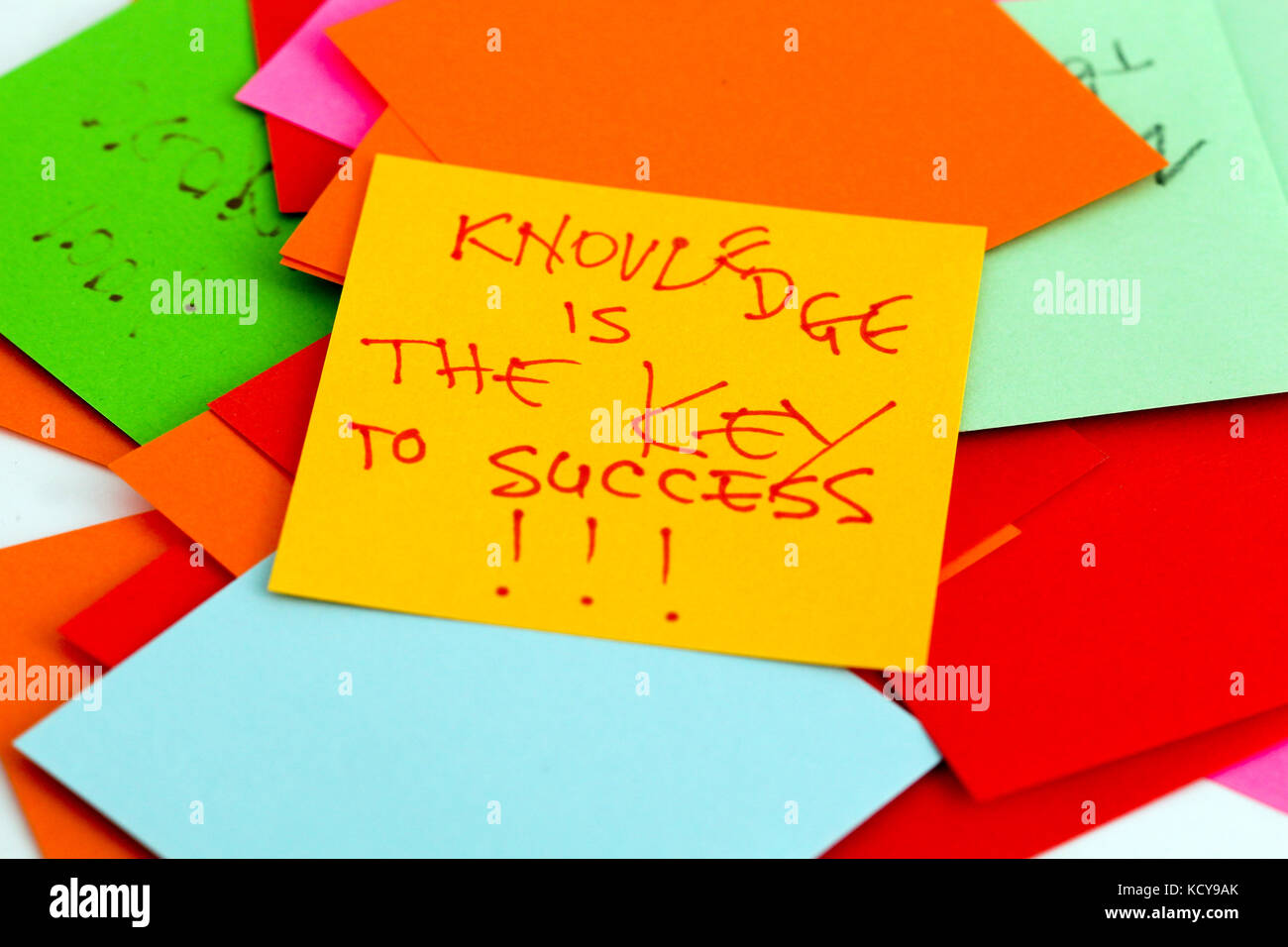 picture of a Note papers on white background,knowledge concept Stock ...