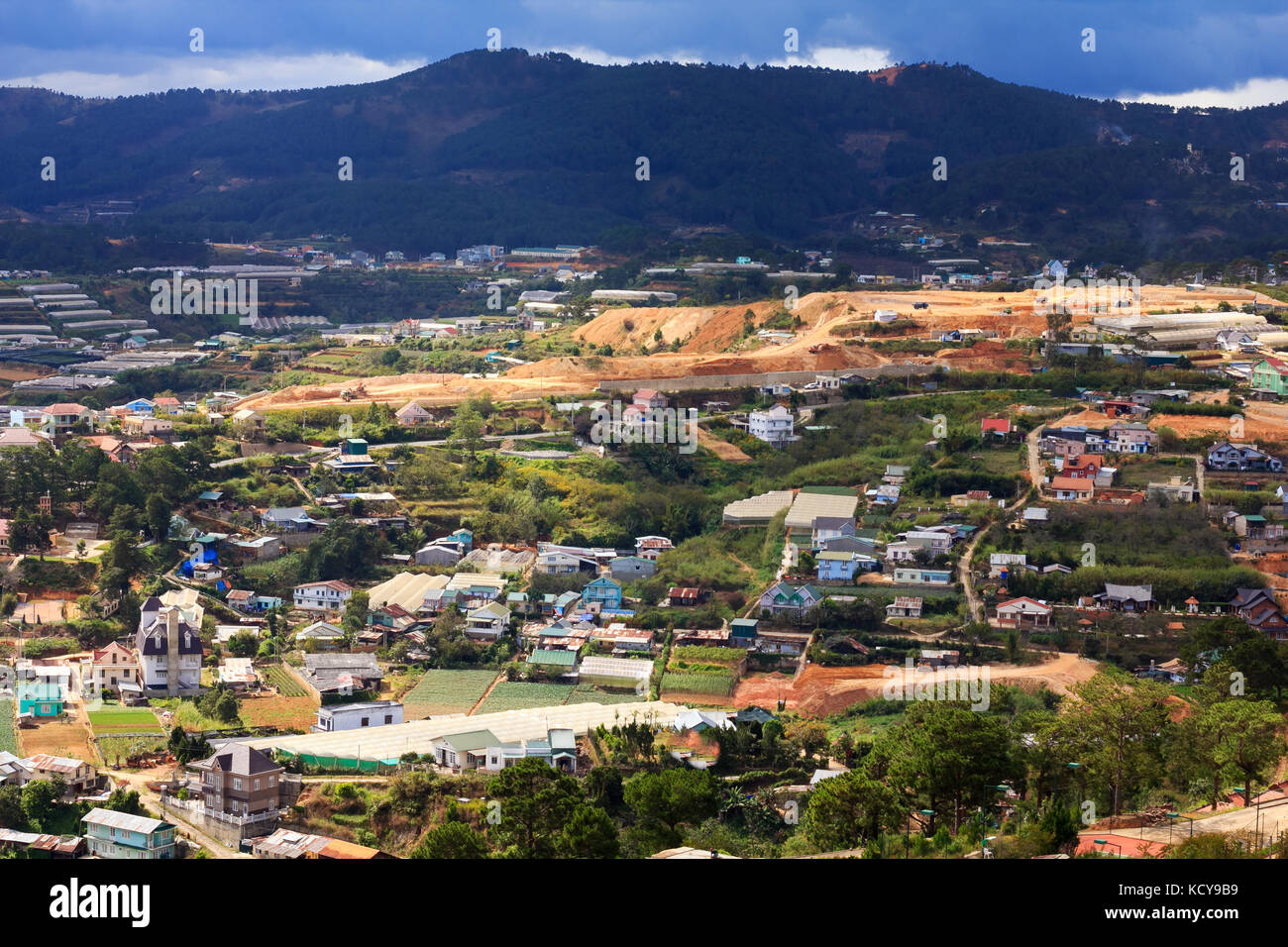 Dalat city, view from Robin hill, Dalat, Lam Dong, Vietnam. Da Lat is ...