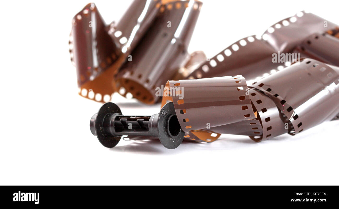 ,pictureof a vintage camera film roll on white background Stock Photo ...