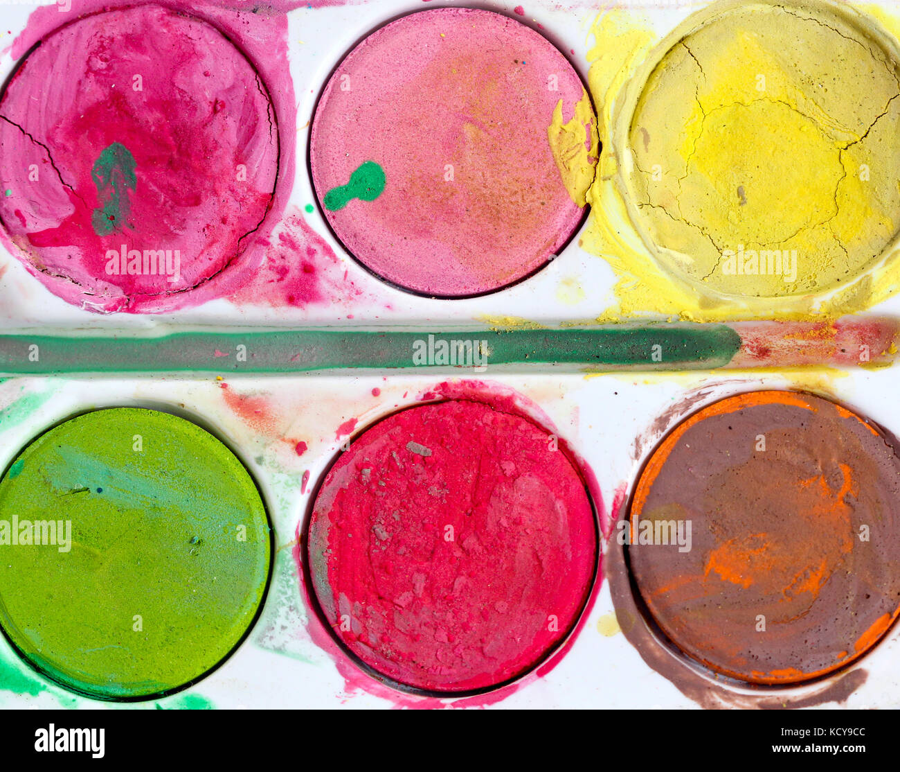 picture of a water color palettes on white background Stock Photo - Alamy