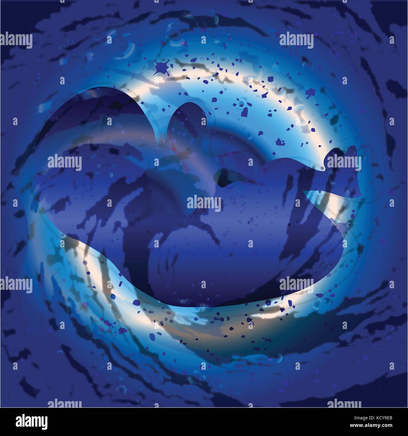 A dark blue background beneath a fetus silhouette Stock Vector Image ...