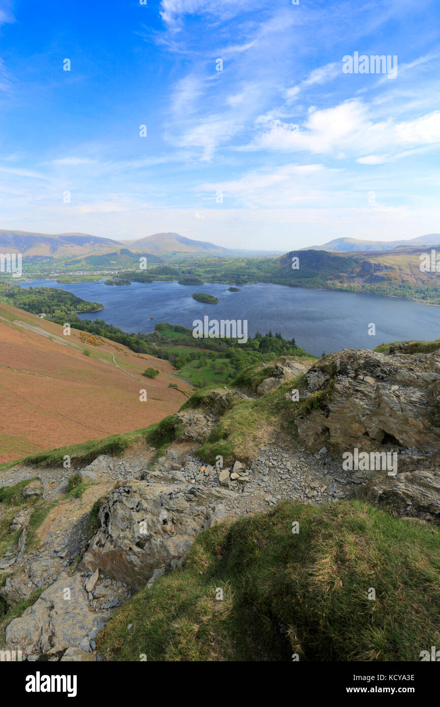 View over Catbells fell, Lake and Derwentwater, Lake District National ...