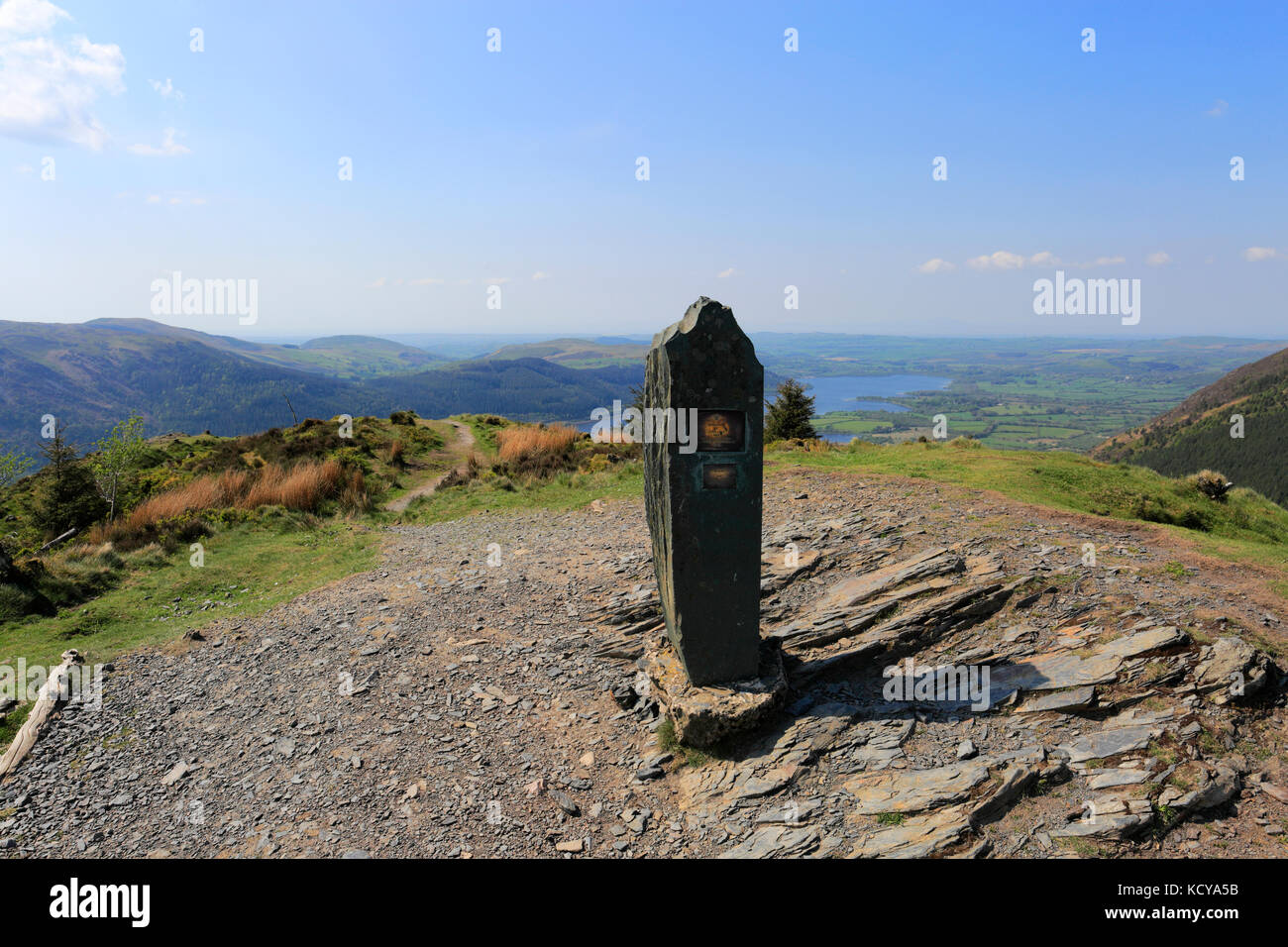 Summit of Dodd fell, Lake and Derwentwater, Lake District National Park ...