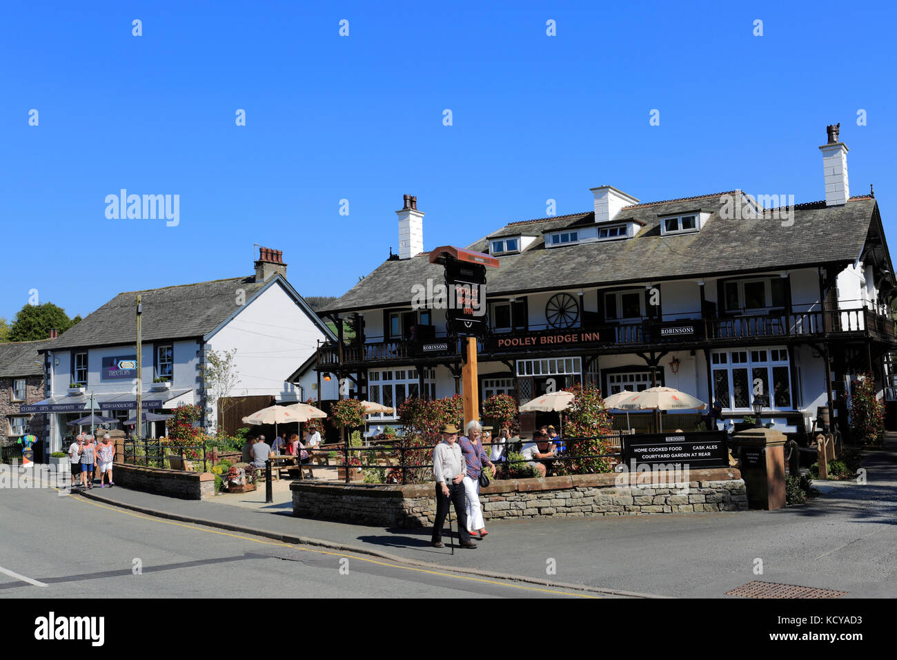 The Pooley Bridge Inn, Pooley Bridge village, Lake District National ...