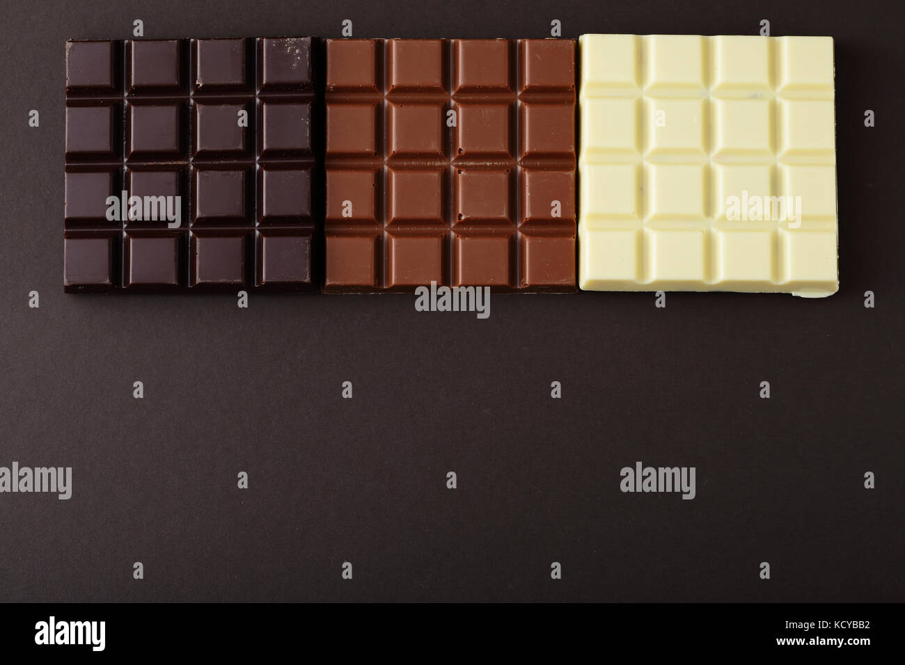 Three types of chocolate hi-res stock photography and images - Alamy
