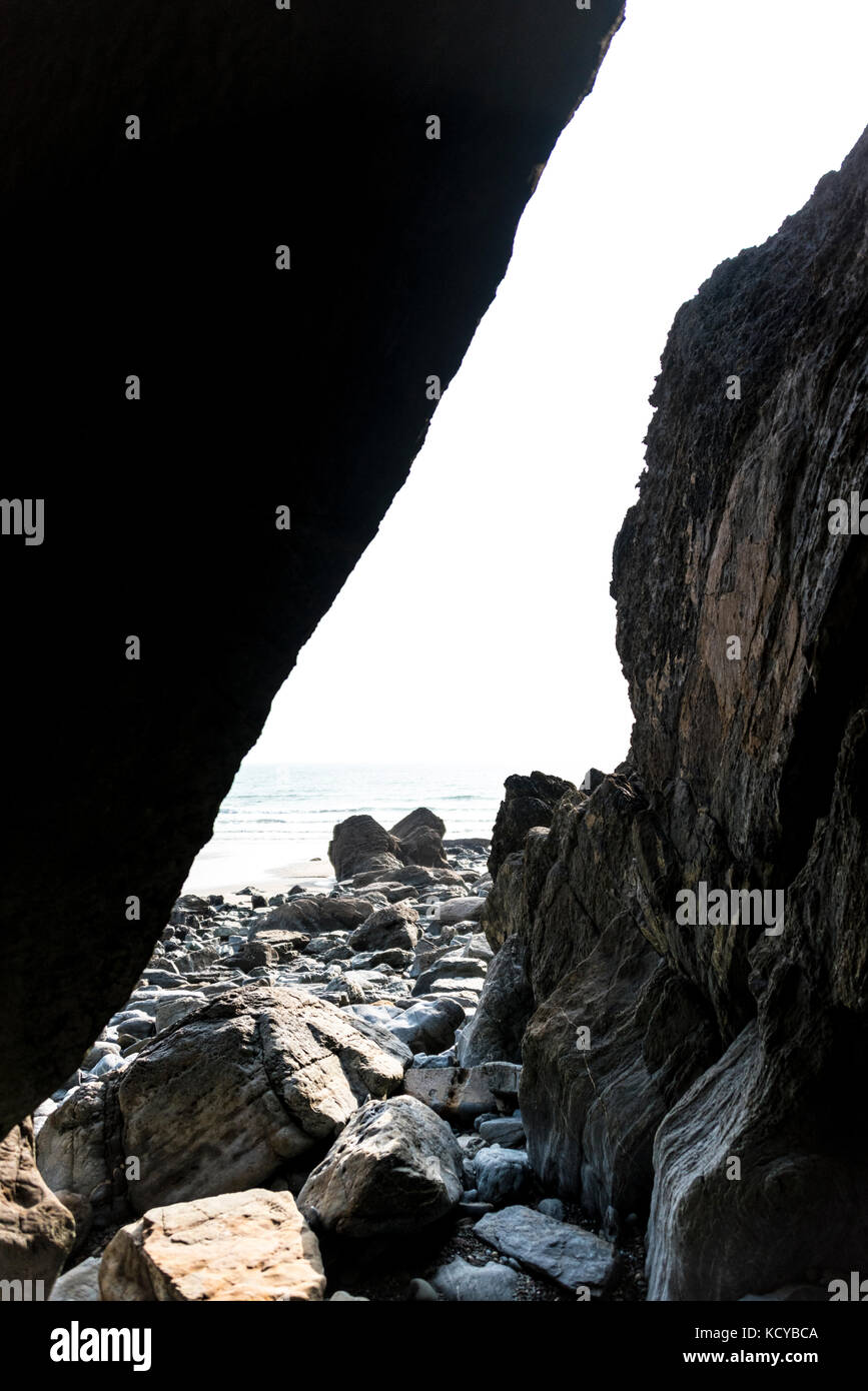 Inside a sea cave, Pembrokeshire , UK Stock Photo - Alamy