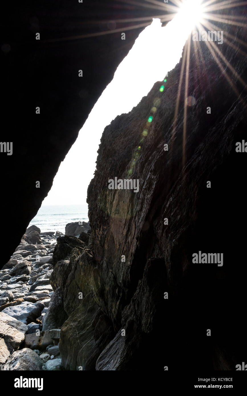 Inside a sea cave, Pembrokeshire , UK Stock Photo - Alamy