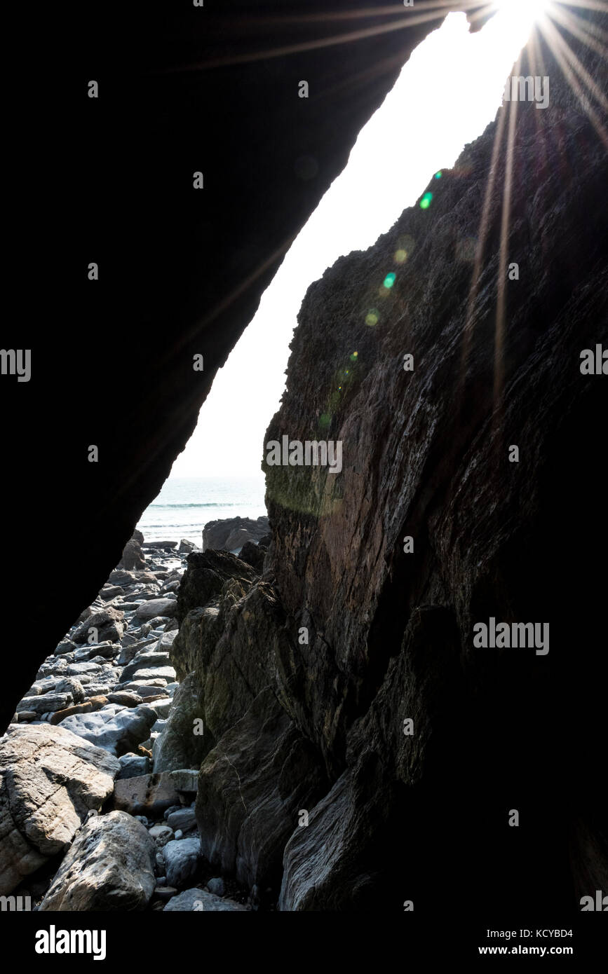 Inside a sea cave, Pembrokeshire , UK Stock Photo - Alamy