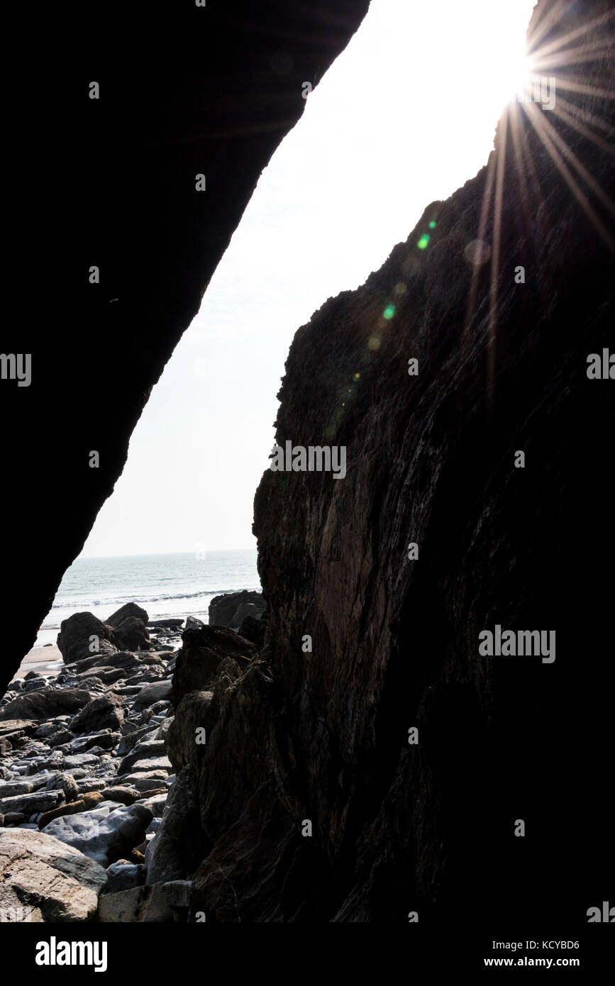 Inside a sea cave, Pembrokeshire , UK Stock Photo - Alamy