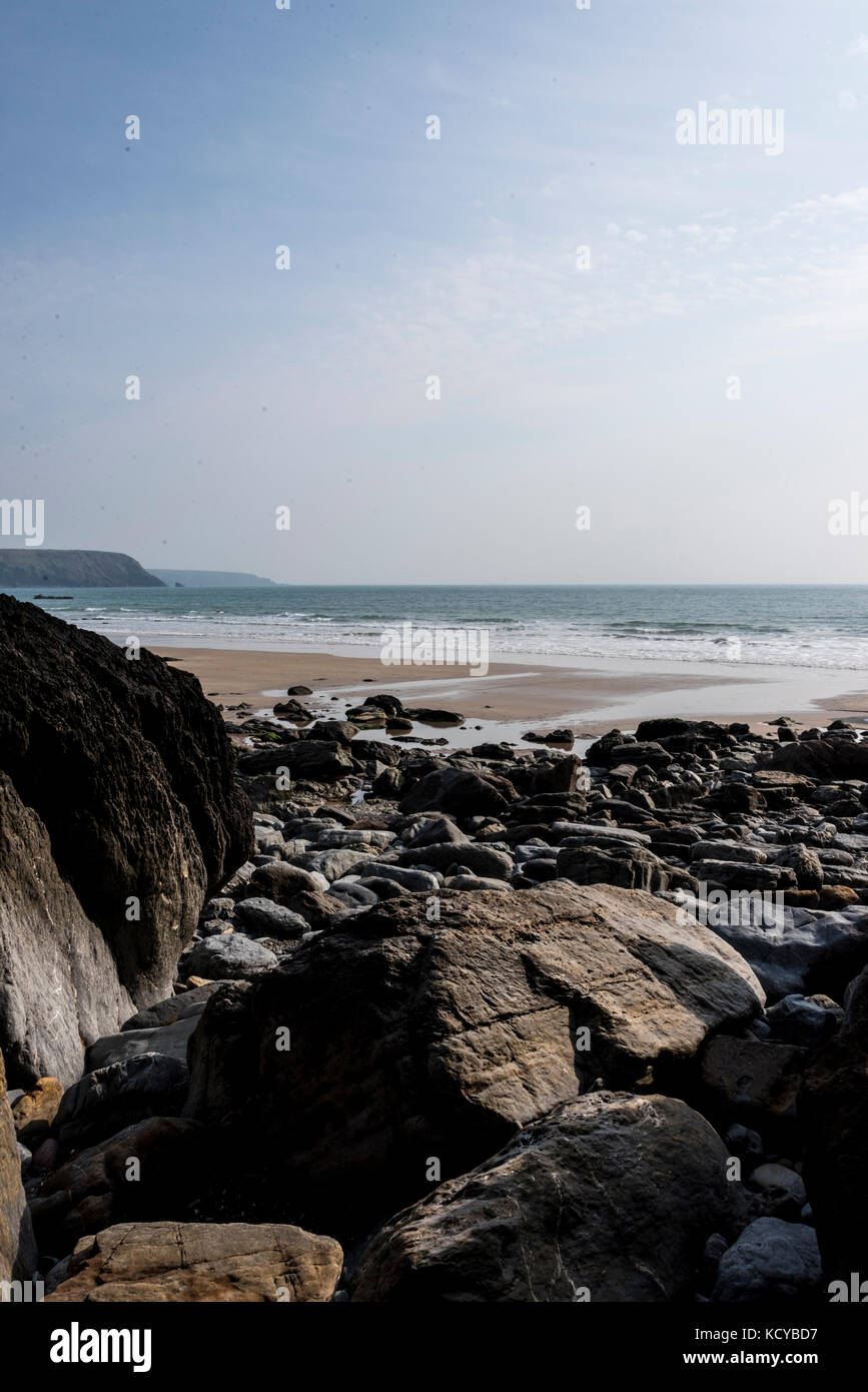 Sunlight in a sea cave, Pembrokeshire , UK Stock Photo - Alamy