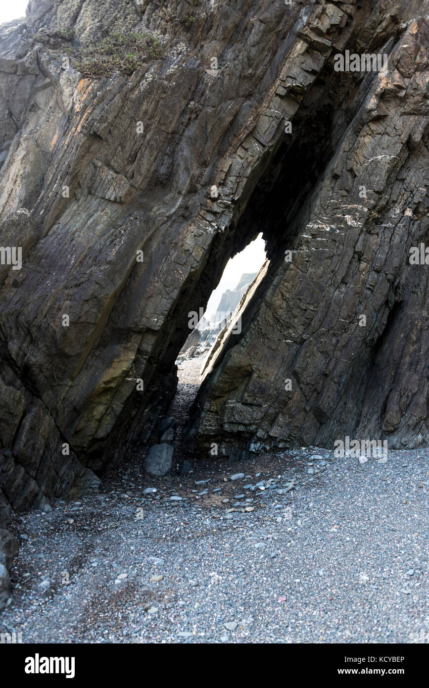 A space between rock in cliffs, Pembrokeshire , UK Stock Photo - Alamy