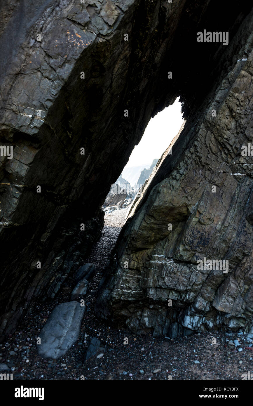 A space between rock in cliffs, Pembrokeshire , UK Stock Photo - Alamy