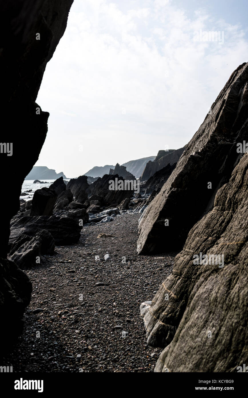 A space between rock in cliffs, Pembrokeshire , UK Stock Photo - Alamy