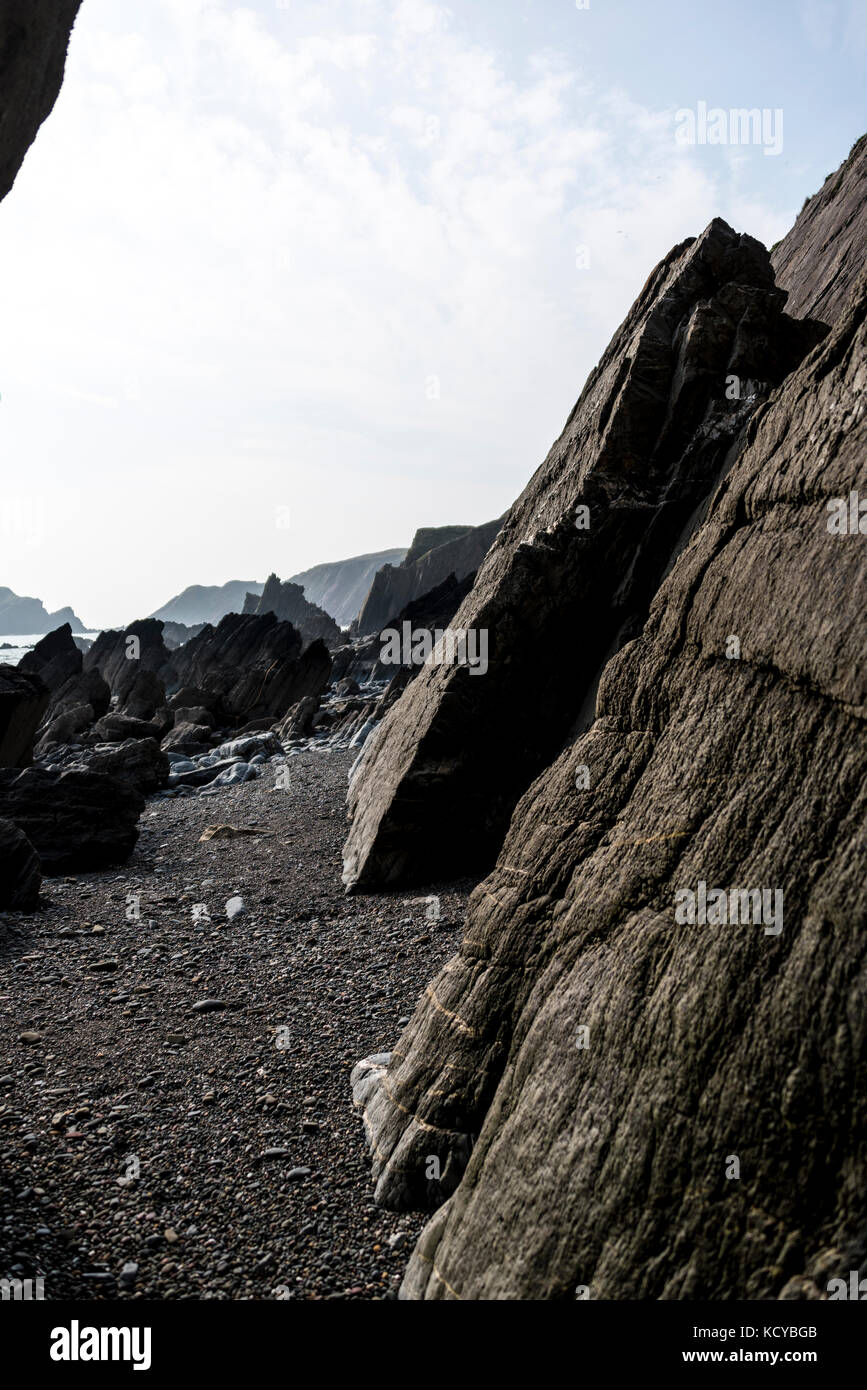A space between rock in cliffs, Pembrokeshire , UK Stock Photo - Alamy